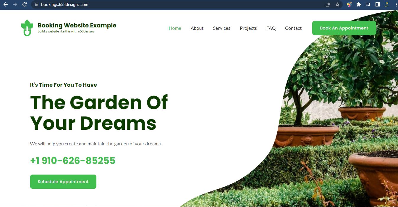 Sample Landscaping website - 658 Designz
